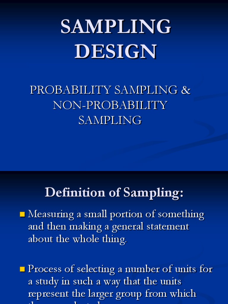 Sampling Lecture | PDF | Sampling (Statistics) | Scientific Method Sampling Lecture | PDF | Sampling (Statistics) | Scientific Method