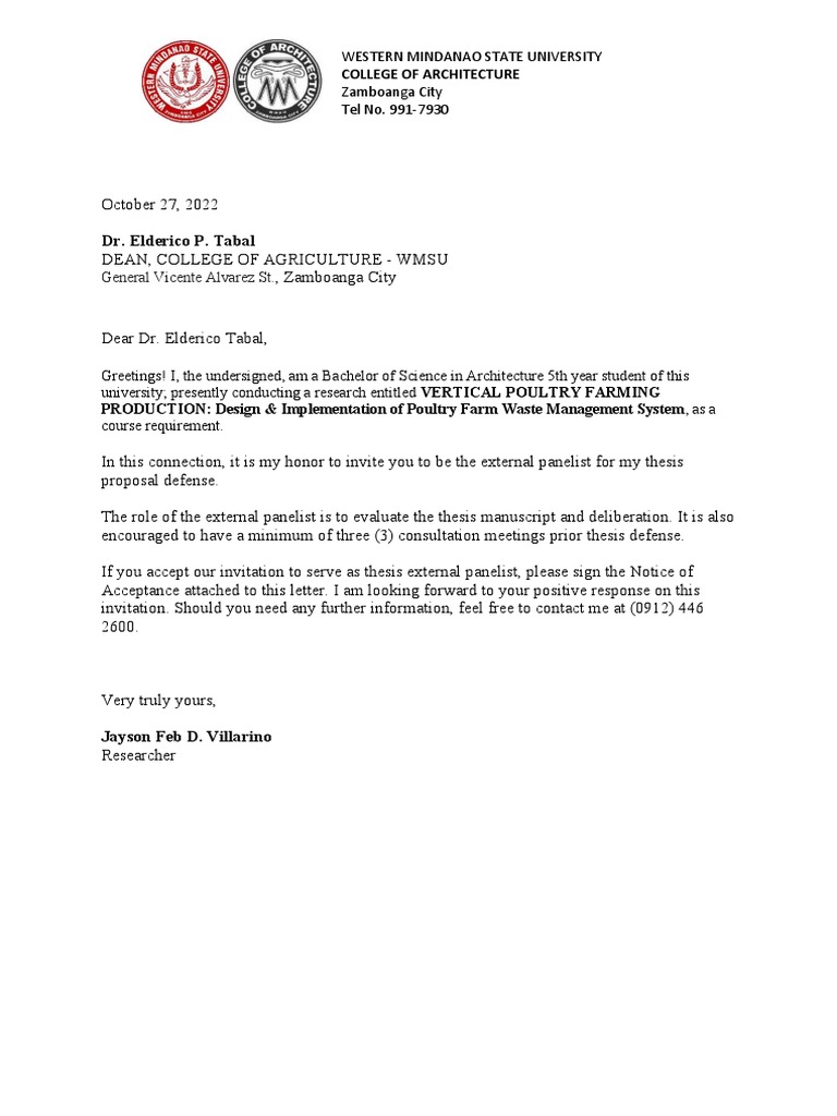 Invitation-Letter-External-Panelist (New Update) | PDF | Thesis | Science