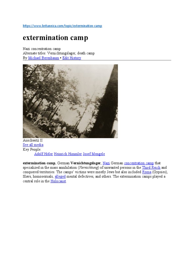 Extermination Camp Pdf Extermination Camp Nazi Concentration Camps