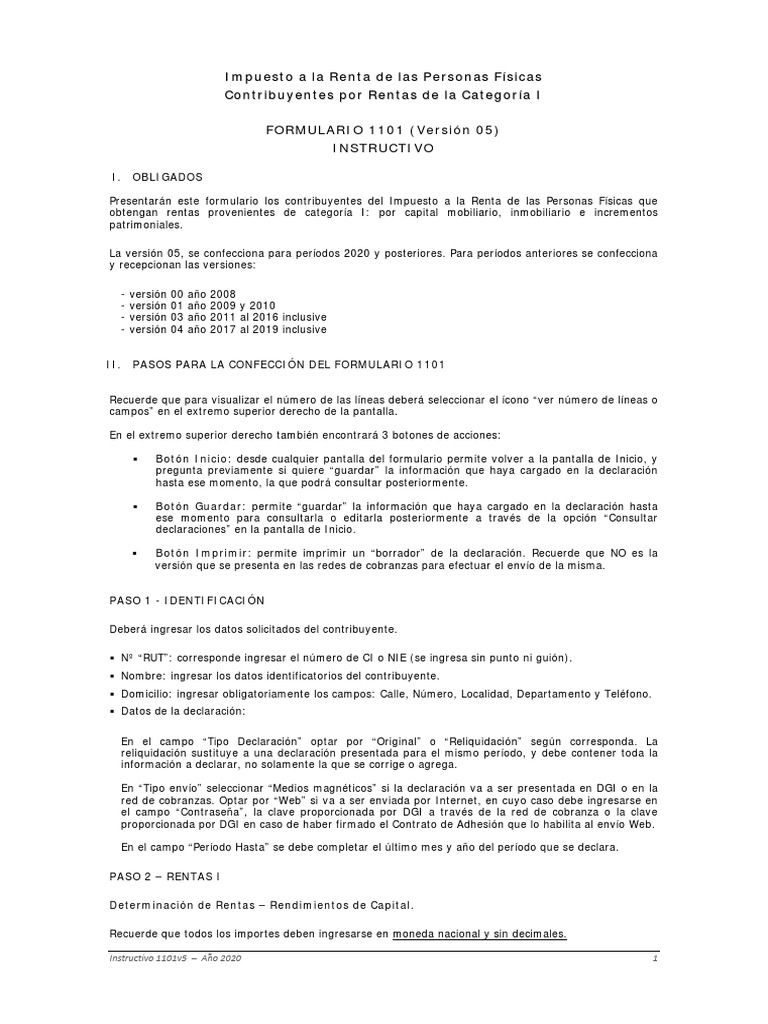 Instructivo Impuesto Renta Personas 2020 | PDF | Liquidación | Bancarrota