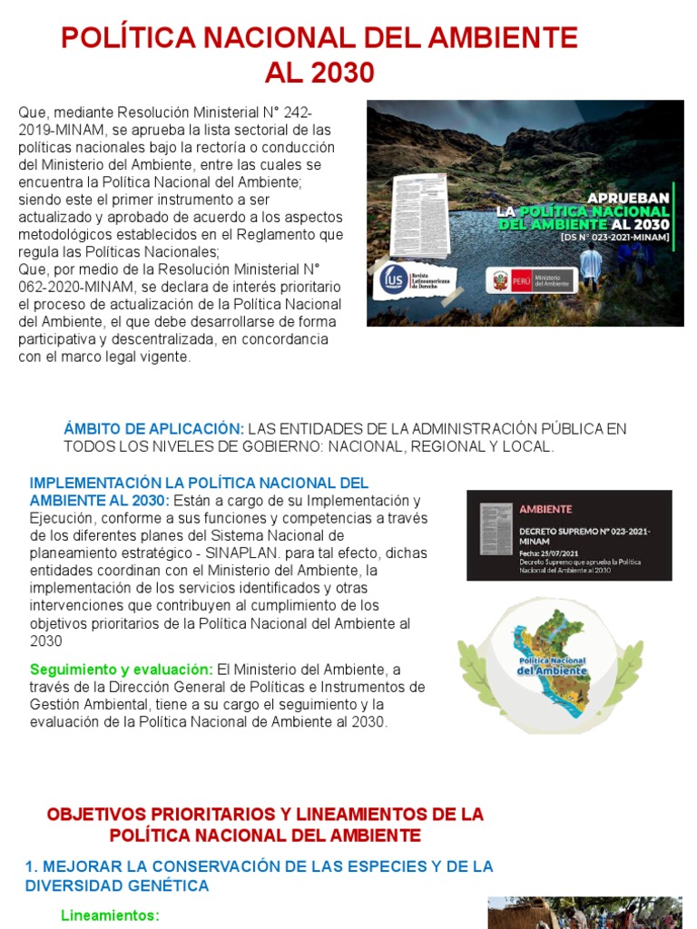 Politica Nacional Del Ambiente Al 2030 | PDF | Entorno natural | Naturaleza
