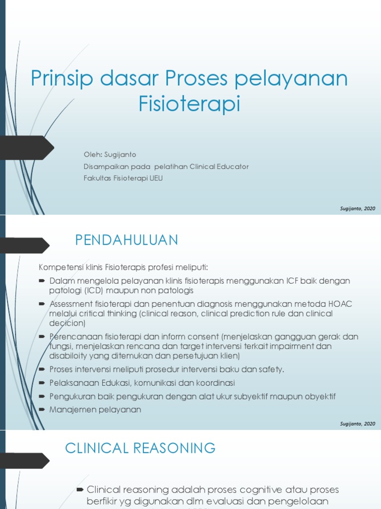 Prinsip Dasar Pelayanan Fisioterapi Profesi | PDF