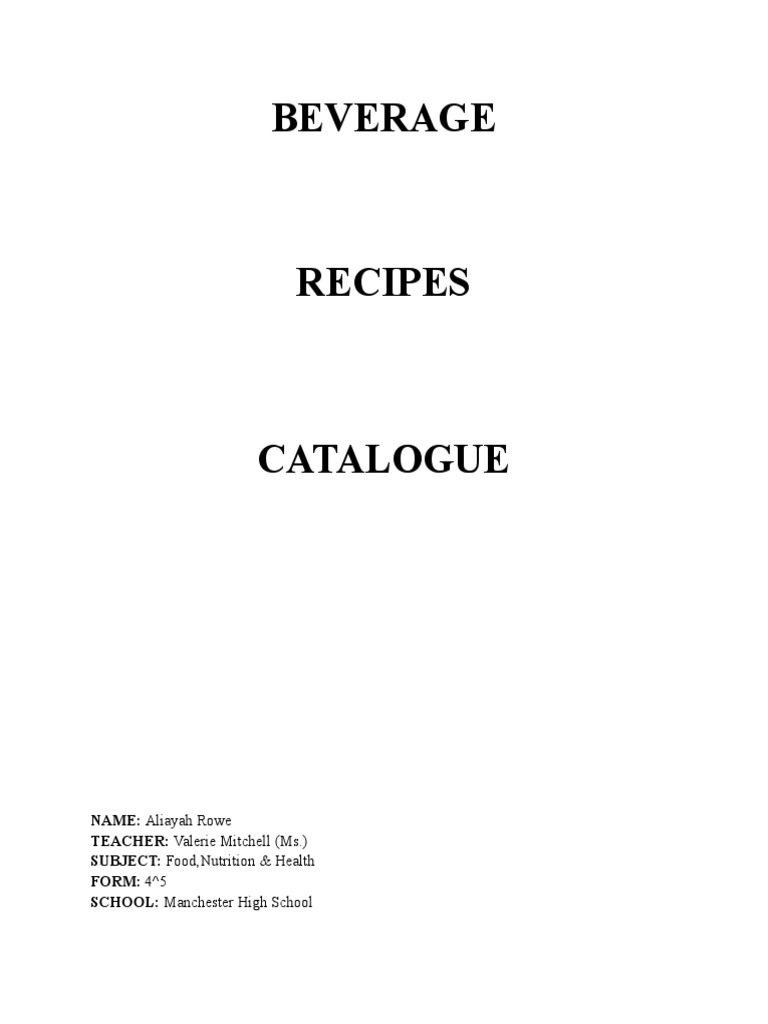Beverage Catalogue | Download Free PDF | Drink | Cooking