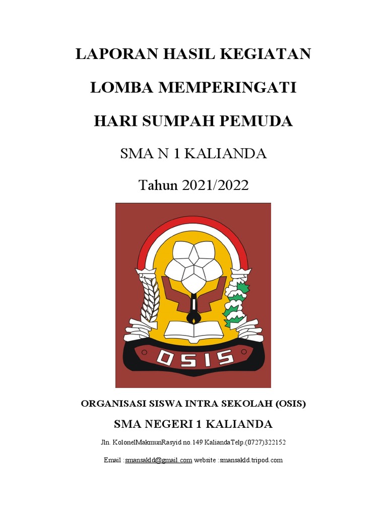 Laporan Hasil Kegiatan Lomba Sumpah Pemuda-1 | PDF Laporan Hasil Kegiatan Lomba Sumpah Pemuda-1 | PDF