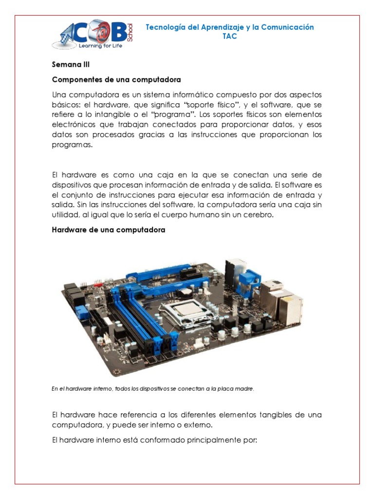 Componentes de Una Computadora | PDF | Hardware de la computadora ... Componentes de Una Computadora | PDF | Hardware de la computadora ...