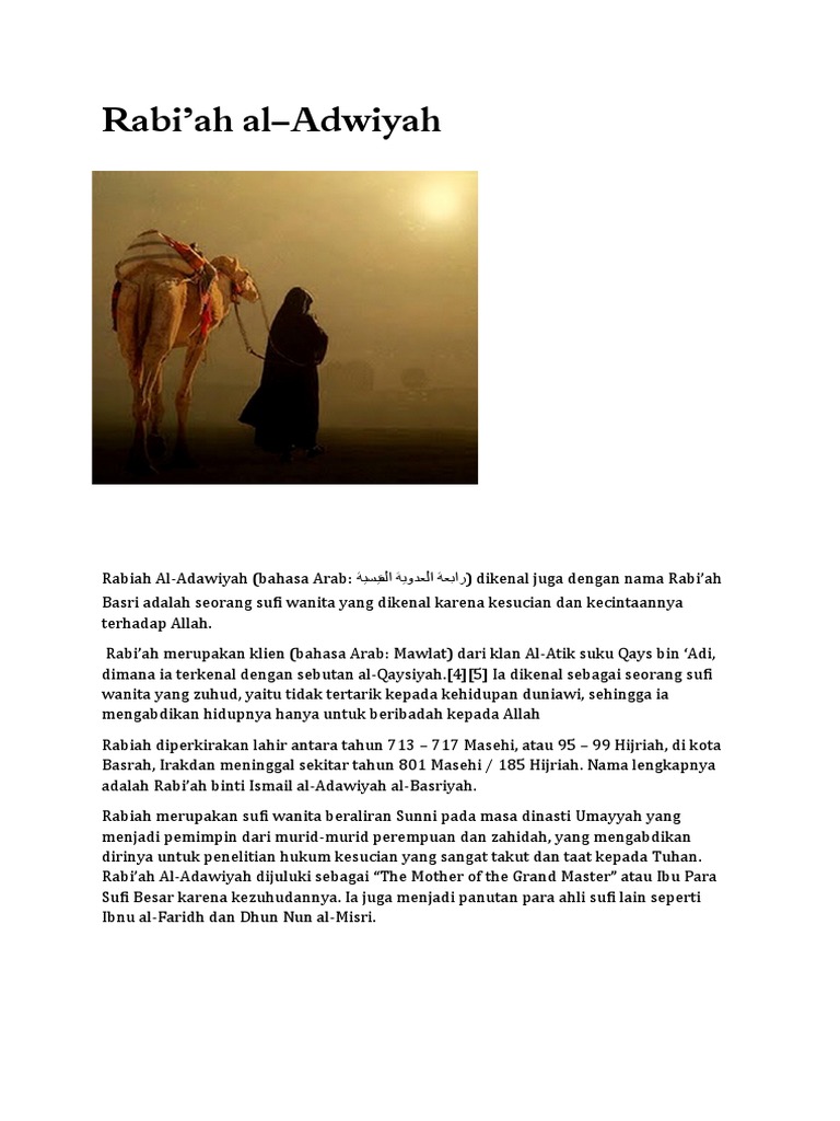 Biografi Rabiah Al Adwiyah | PDF