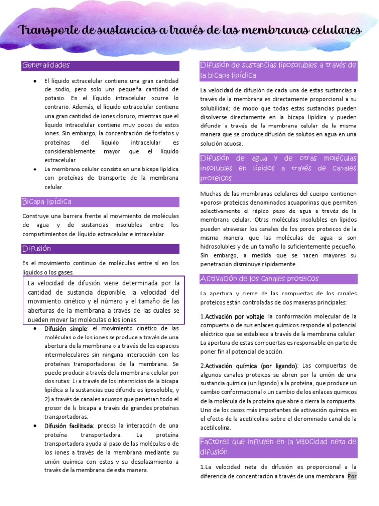 Cap 2 y 4 - Fisio | PDF | Bicapa lipídica | Citosol