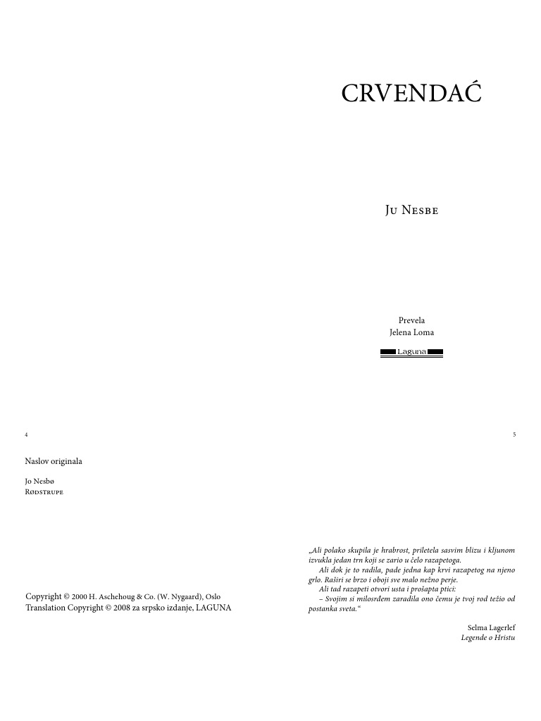 Delfi Crvendac Ju Nesbe | PDF