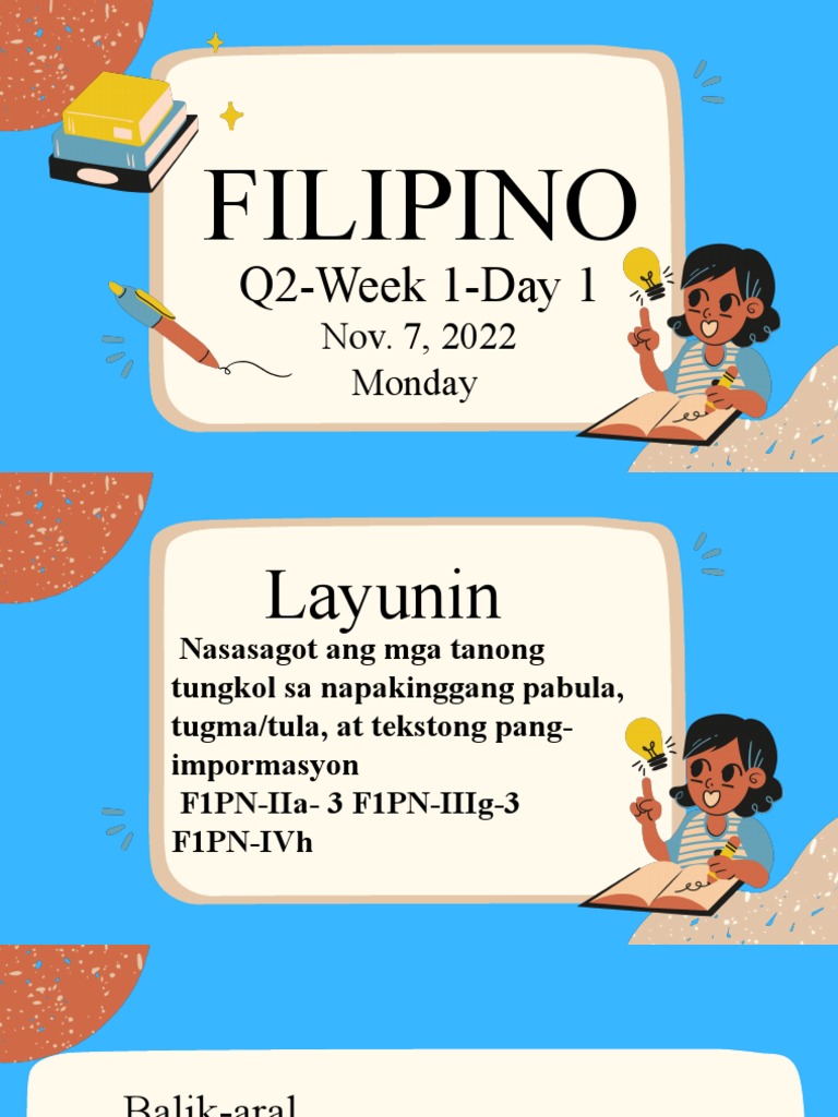 Q2 Filipino Week-1 Nov.7-112022 | PDF