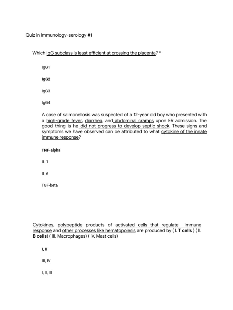 Immunology And Serology Quiz 1 1 Download Free Pdf Antibody