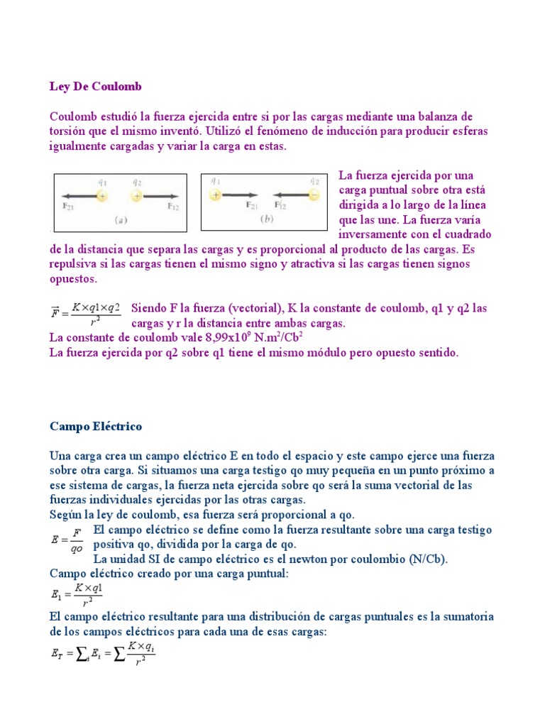 Ley de Coulomb | Descargar gratis PDF | Fuerza | Carga eléctrica