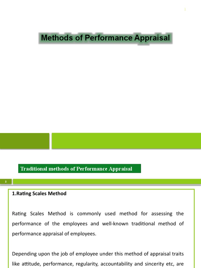 Lecture 2_Methods of Performance Appraisal | PDF | Performance ...