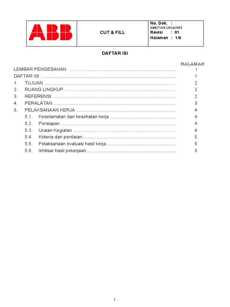 Prosedur Pelaksanaan Pekerjaan Cut & Fill | PDF