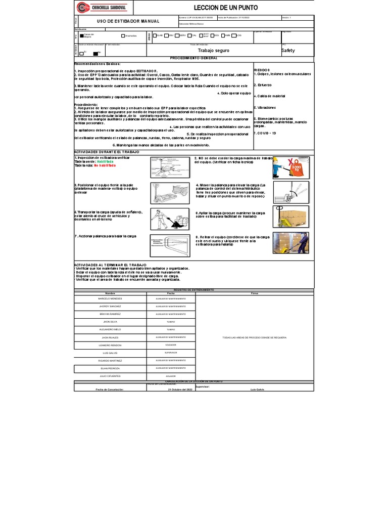 L.U.P. Estibador Manual | PDF