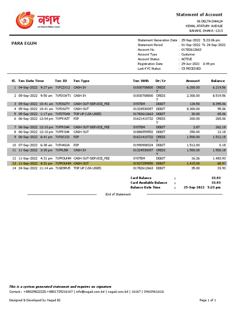 Nagad | PDF | Debits And Credits | Financial Services