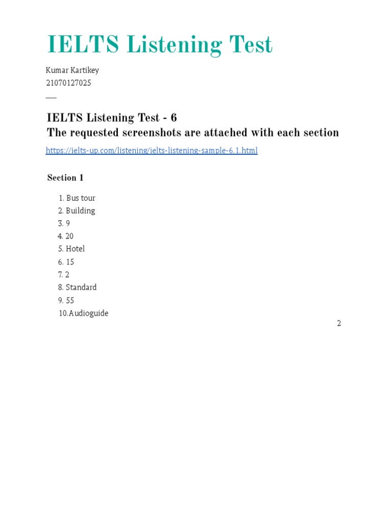 IELTS Listening Practice Test | PDF