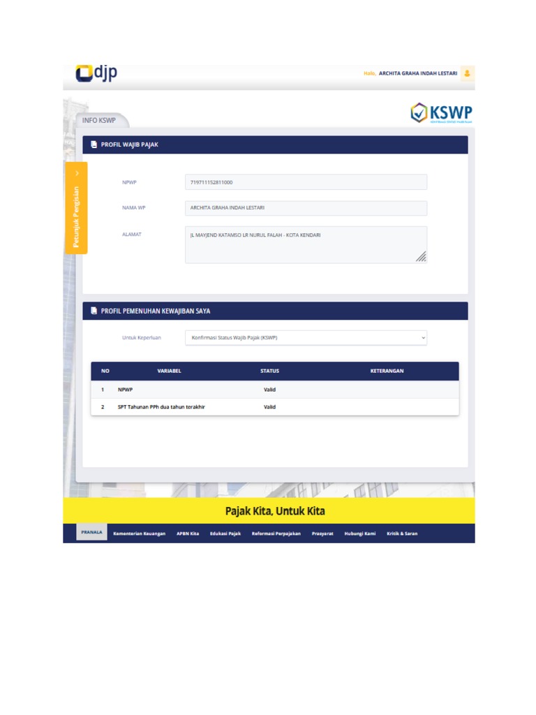 KSWP Pt. Archita Graha Indah Lestari | PDF