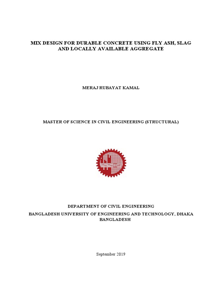 Durable Concrete Mix Design with Fly Ash & Slag | PDF | Concrete | Cement