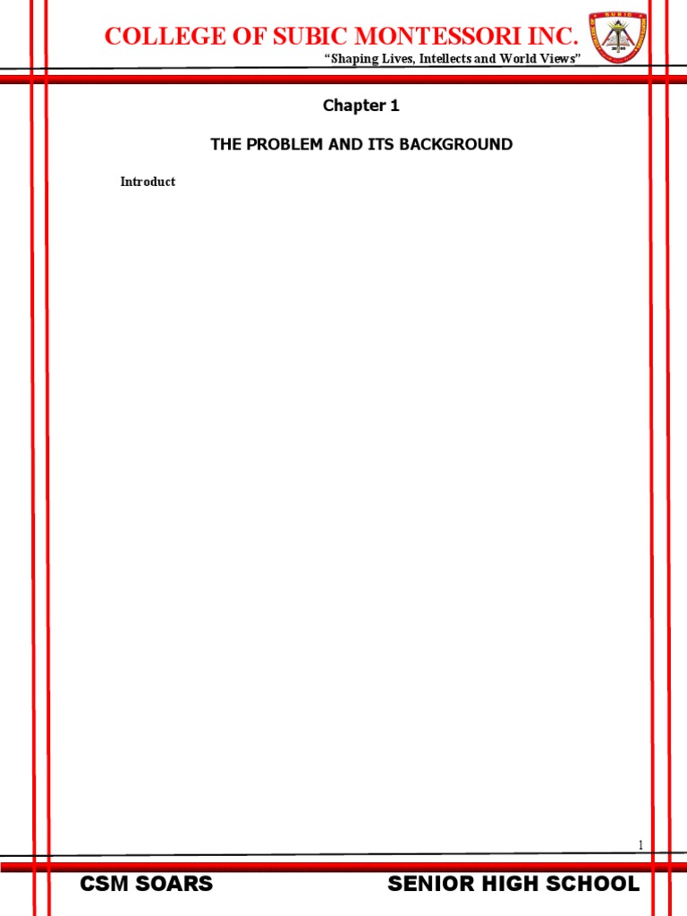 Research Format Chapter 1-5 SHS | PDF