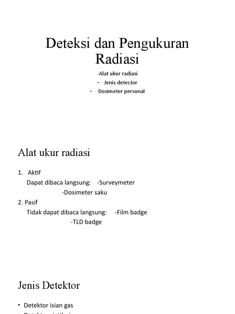 Pertemuan 3-Deteksi Dan Pengukuran Radiasi | PDF