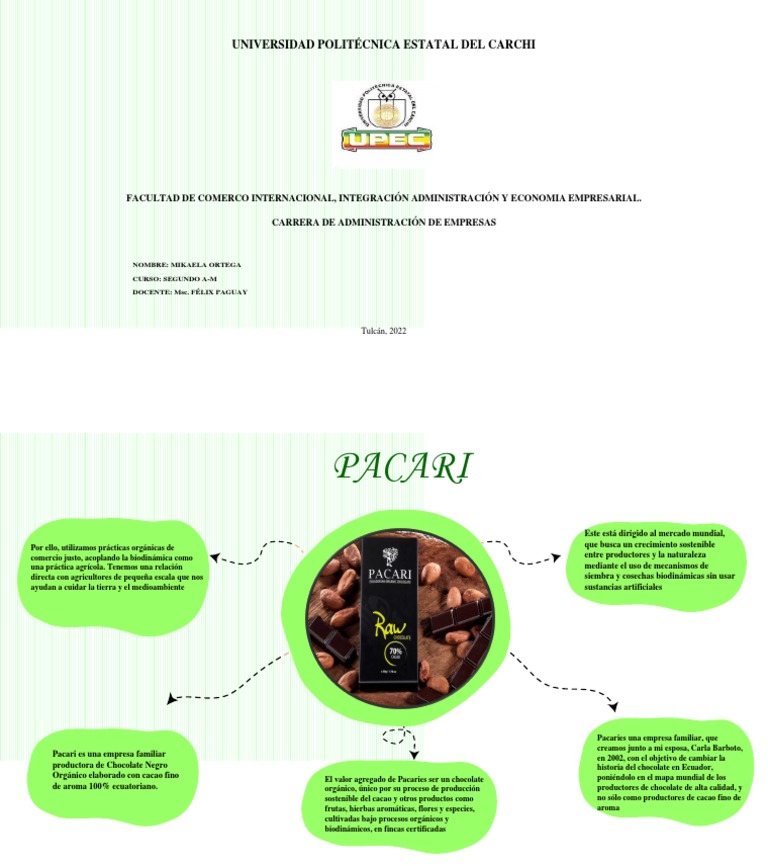 Pacari: Chocolate Orgánico Sostenible | PDF | Chocolate | Comida y bebida