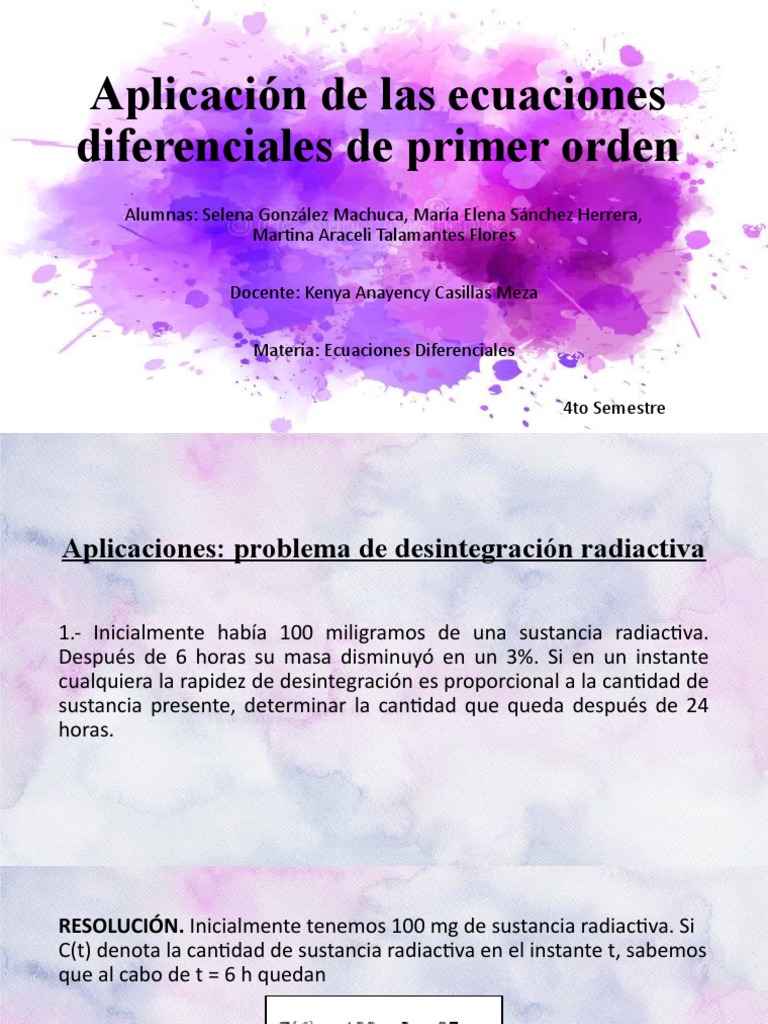 Aplicaciones de Las Ecuaciones Diferenciales-1 | PDF | Ecuaciones | Temperatura