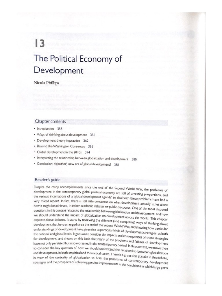 Phillips (2020) - The Political Economy of Development | PDF