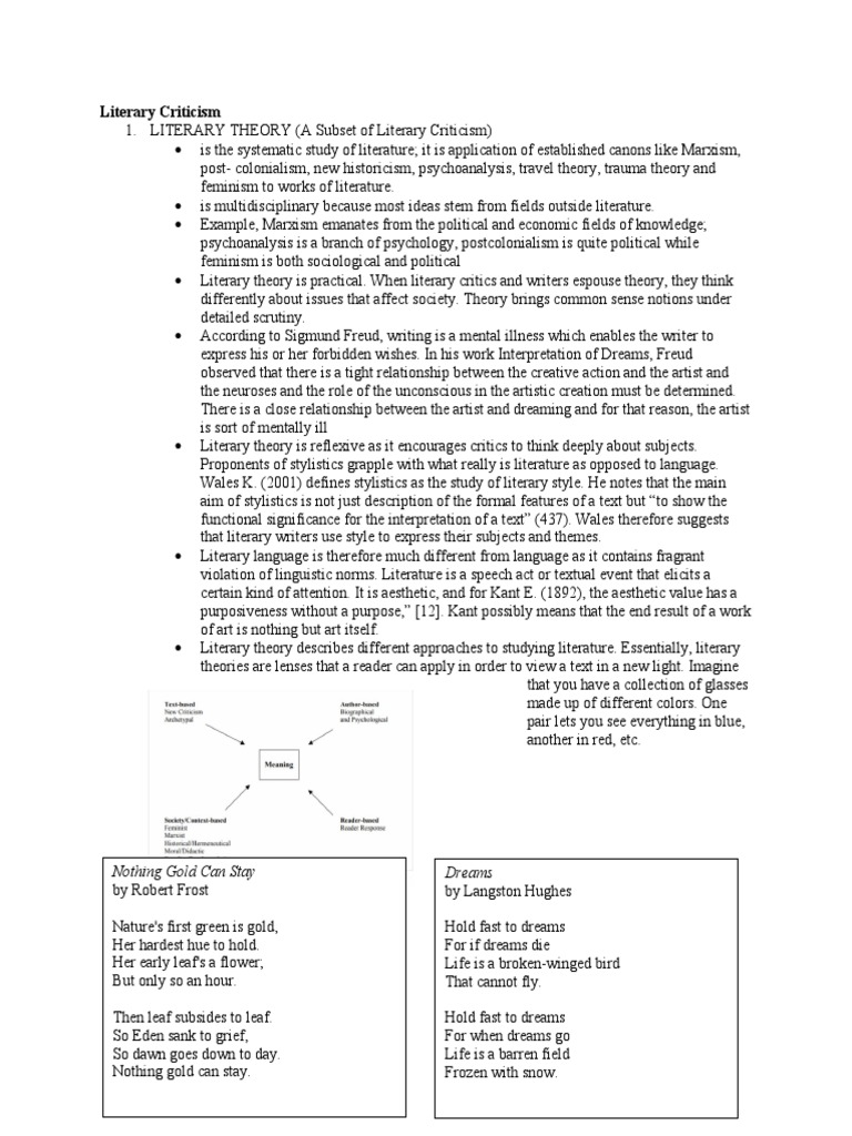 Literary Criticism NOTES | PDF | Metre (Poetry) | Poetry