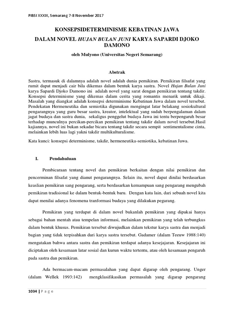 Mulyono-Konsepsi Determinisme Dari Sudut Pandang Kebatinan Jawa | PDF