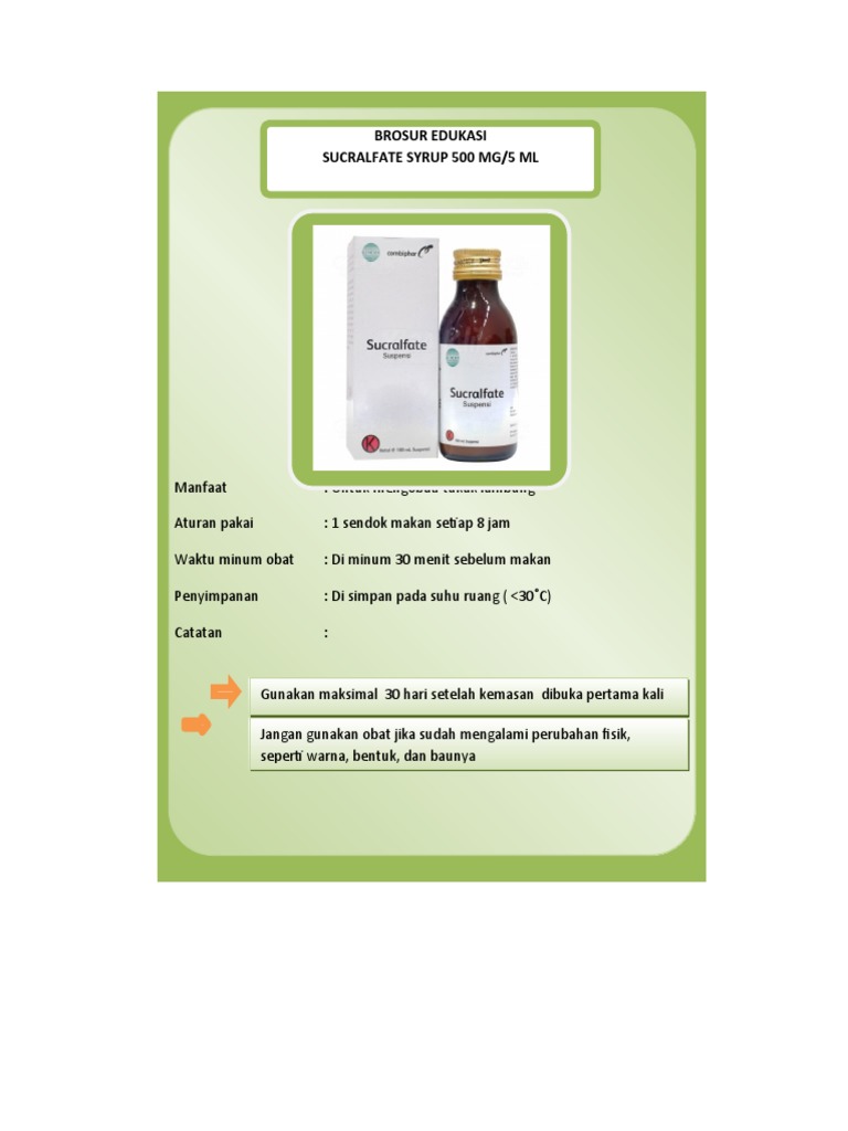 Brosur Sucralfate Syrup | PDF