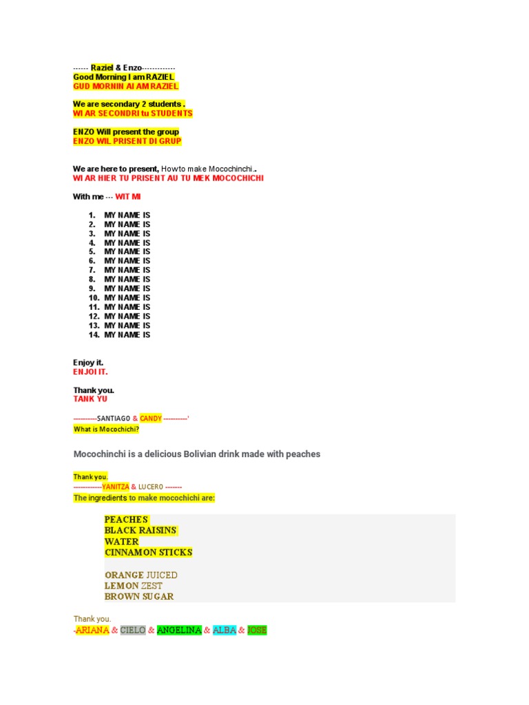 Mocochinchi 2 Sec | PDF