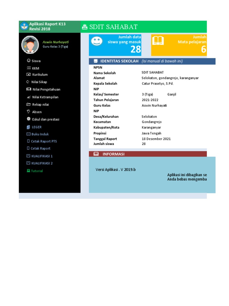 Raport k13 Kelas 3b SMT 1 | PDF