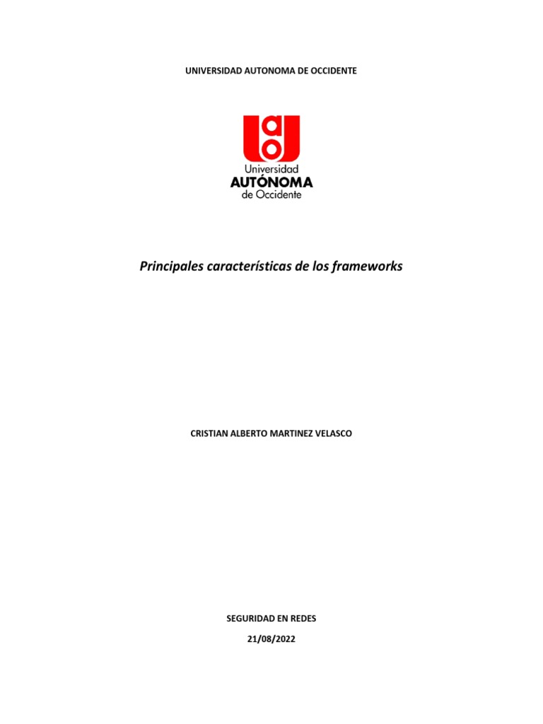 Principales Características de Los Frameworks | PDF | Cobit | La ...