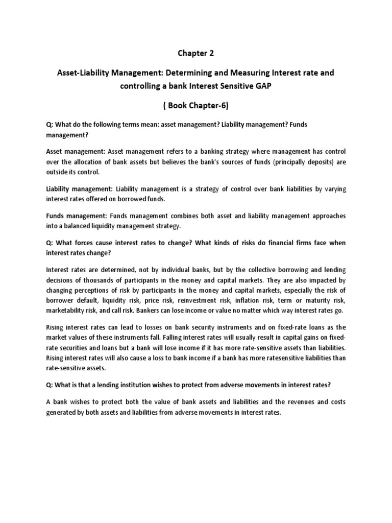 Chapter 2 - Asset-Liability Management | PDF | Financial Risk ...