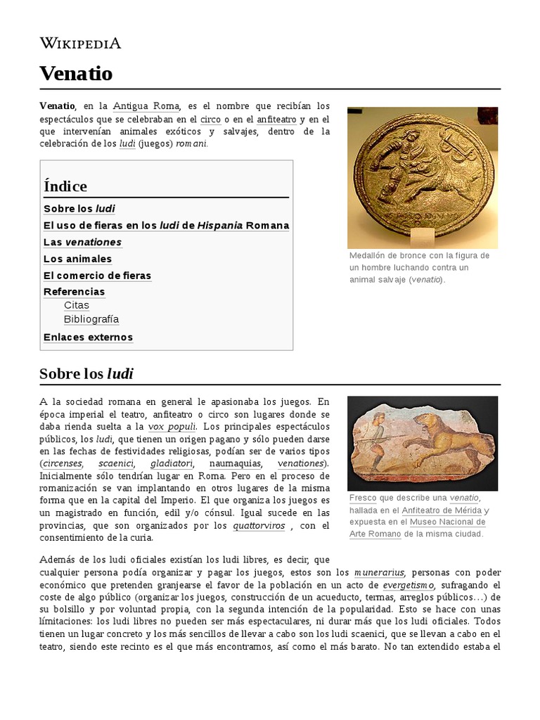 Venatio | PDF | Roma antigua | Antiguedad clasica