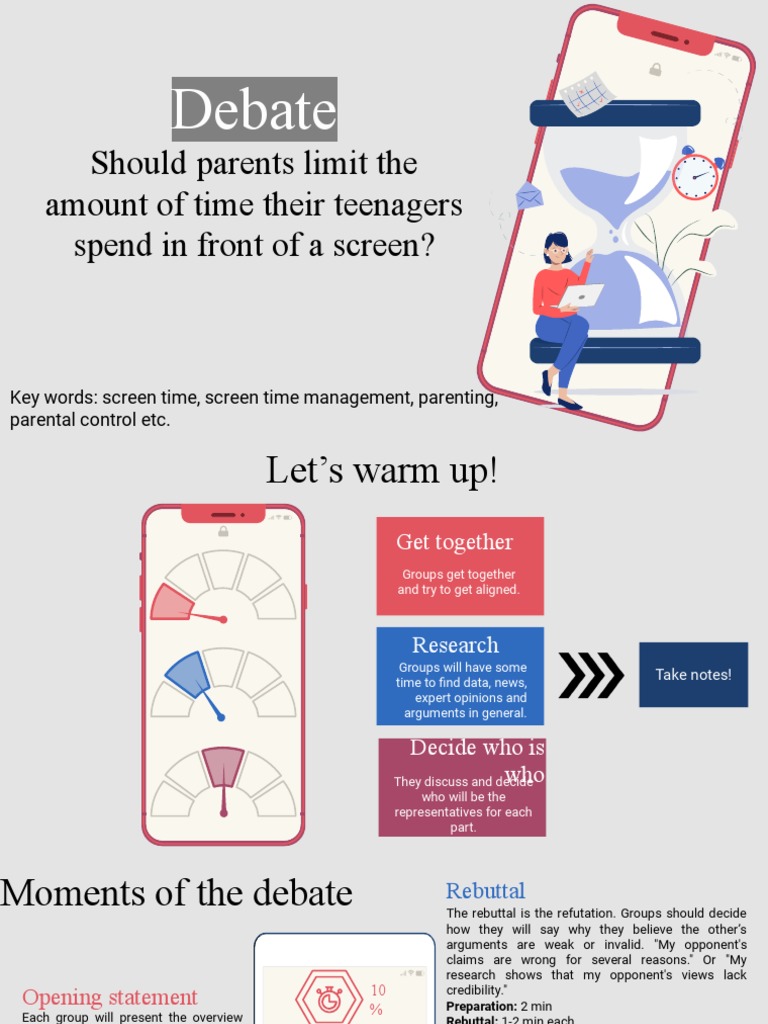 Screen Time Limit Pros and Cons Debate | PDF | Argument | Cognition