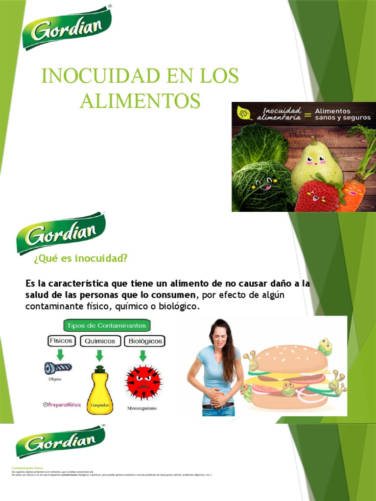 Inocuidad en Los Alimentos | PDF | Alimentos | Contaminación