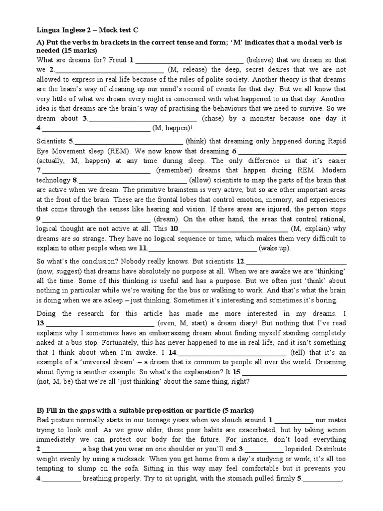 Mock Test C Pdf Dream Thai Cuisine 
