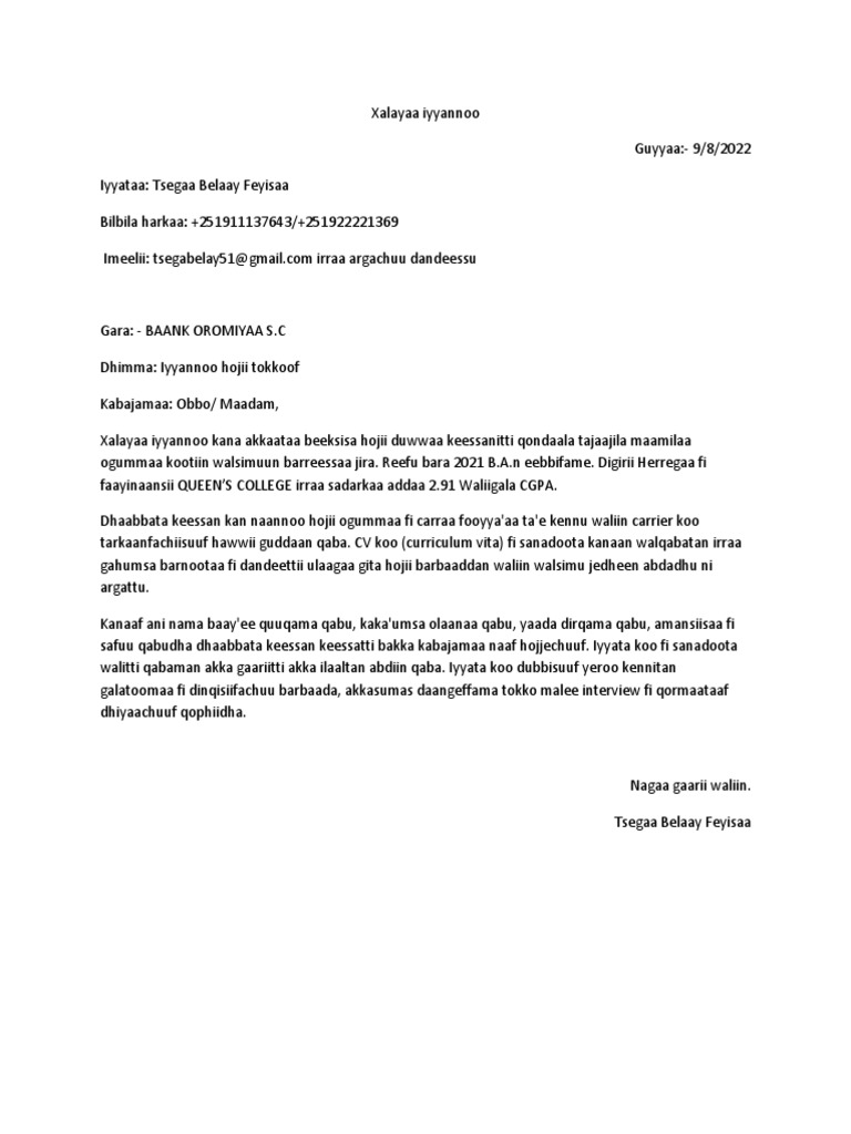 Xalayaa Iyyannoo | PDF