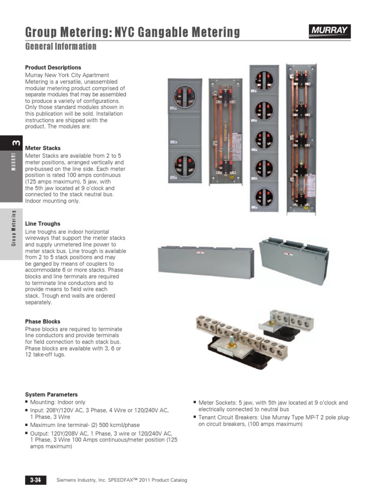 Murray NYC Group Metering | PDF | Ac Power Plugs And Sockets ...