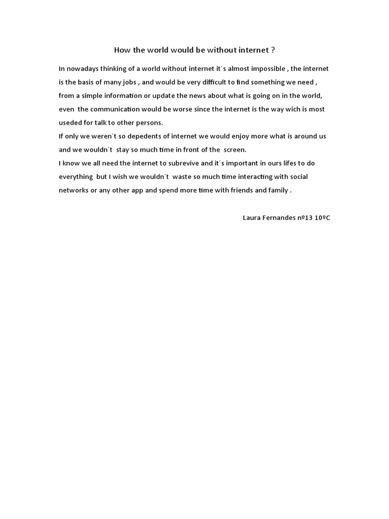 How The World Would Be Without Internet | PDF