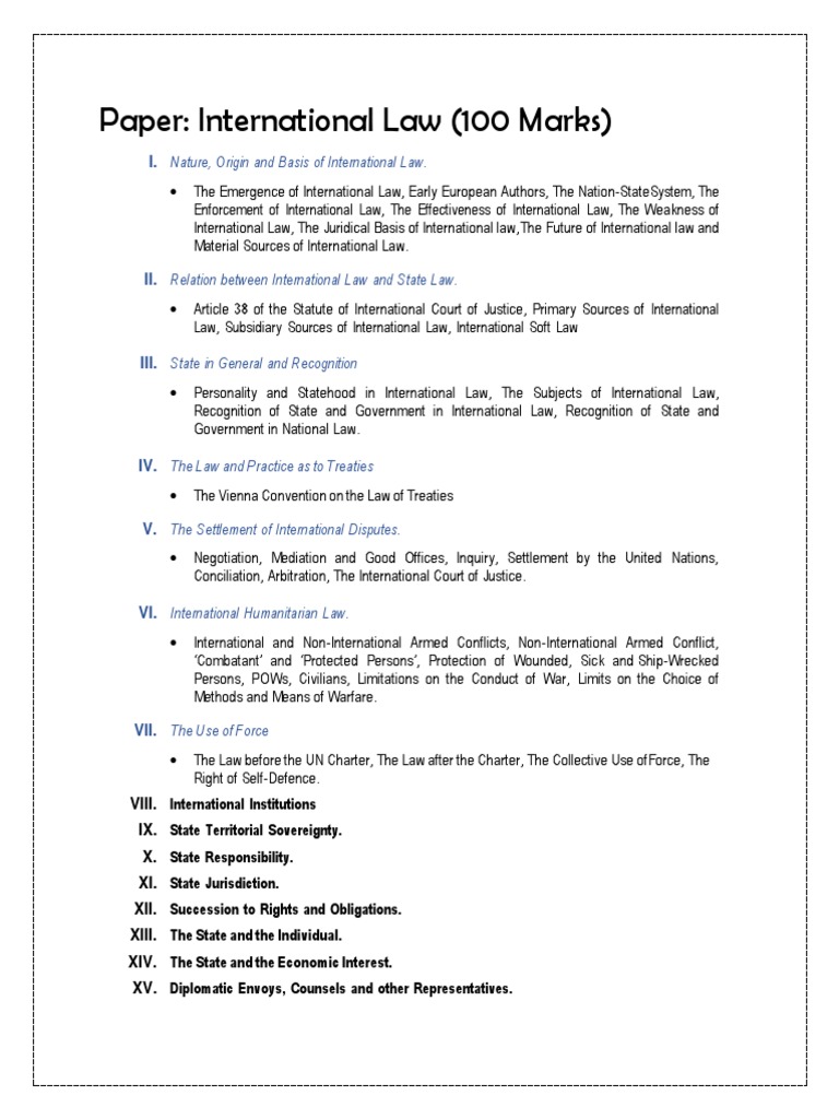 International Law CSS Syllabus | PDF | International Law ...