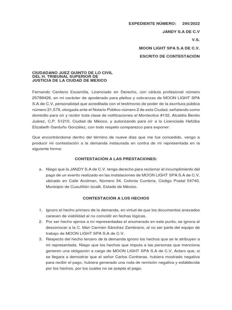 Contestación de Demanda | PDF | Gobierno | Justicia