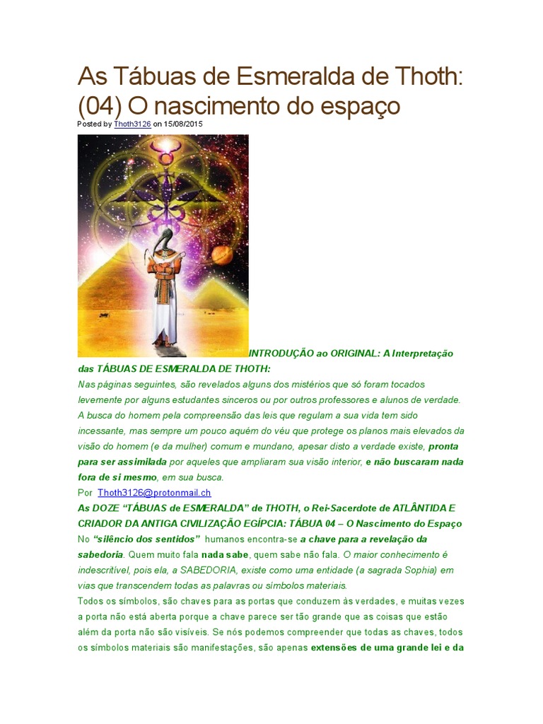 As Tabuas de Esmeralda de Thoth | PDF | Atlântida | Pitágoras