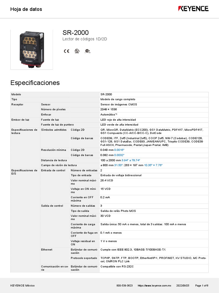 SR-2000 Datasheet | PDF | Informática | Ingenieria Eléctrica