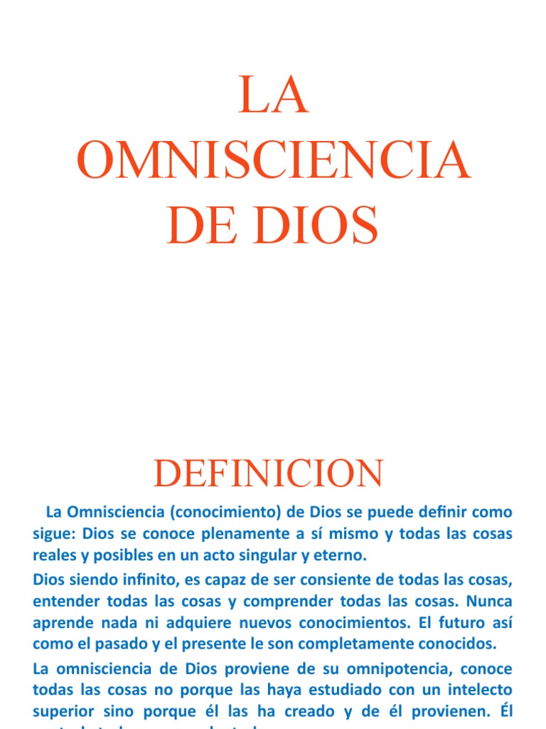 La Omnisciencia de Dios | PDF | Dios | Conocimiento
