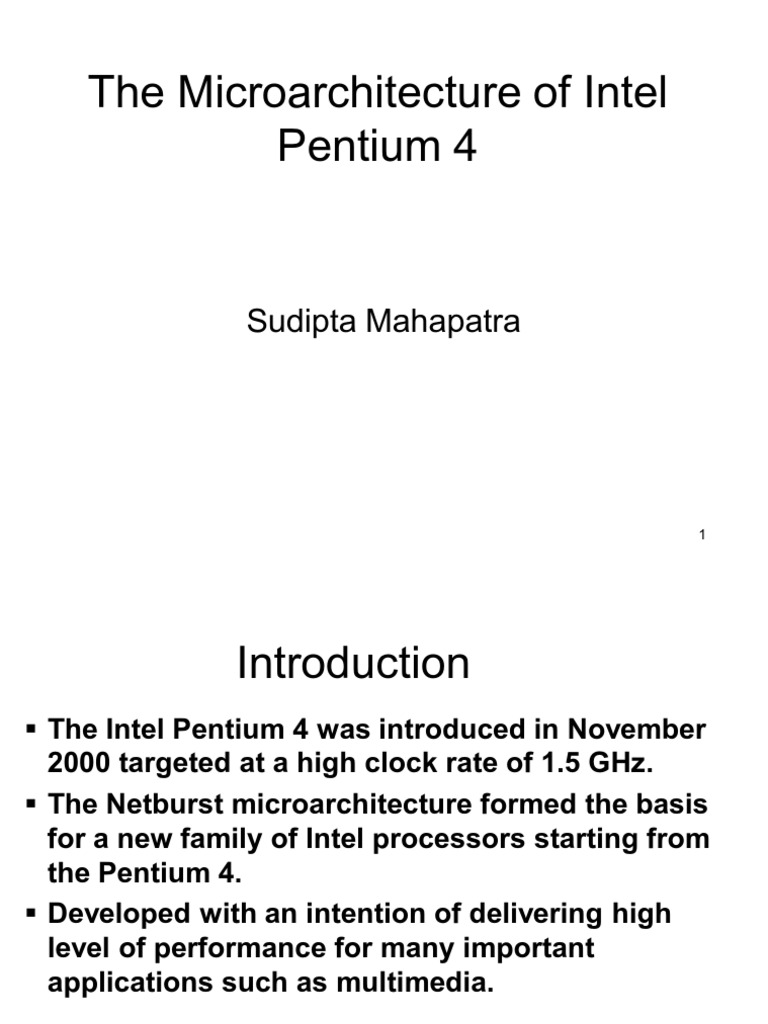 The Micro Architecture of Intel Pentium 4 | PDF | Technology & Engineering