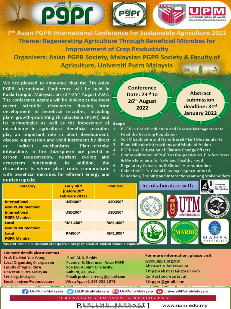 7th Asian PGPR International Conference | PDF | Agriculture | Climate Change Mitigation