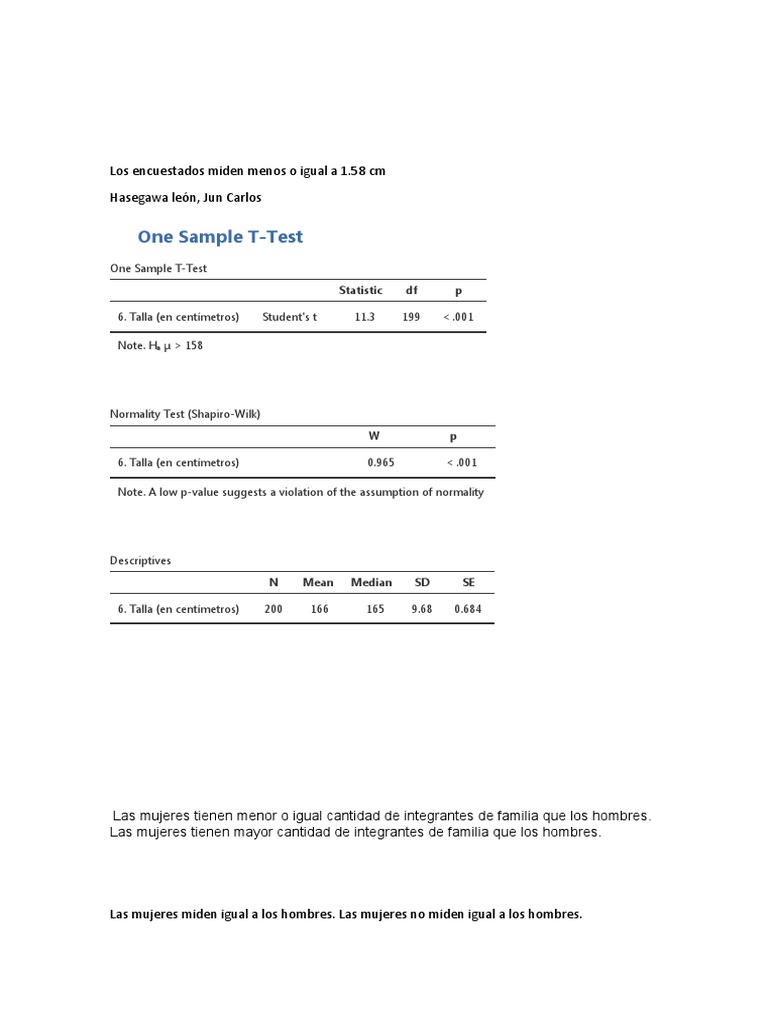 One Sample T | PDF