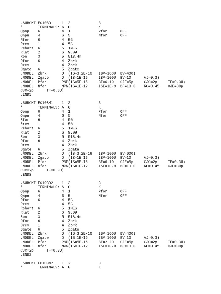 EC103 transistor models | PDF | Bipolar Junction Transistor | Design